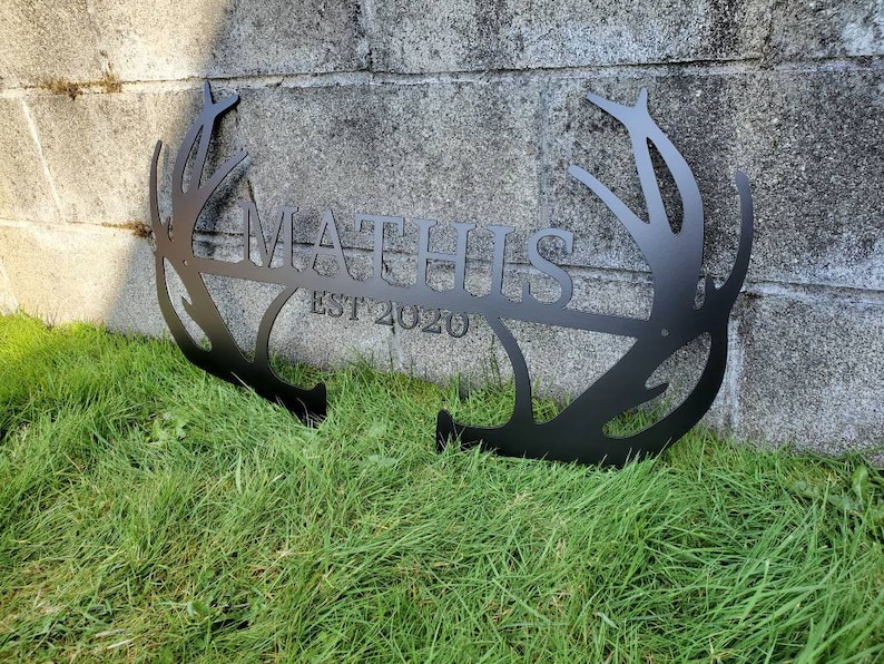 Custom Metal Antler Sign Personalized - Etsy