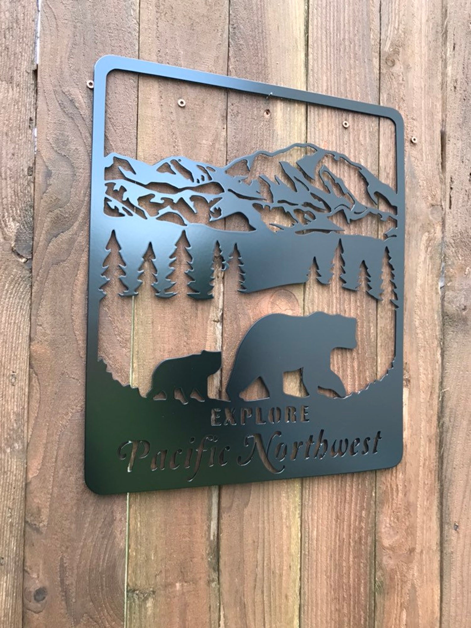 Custom Metal Moutain Sign Art | Etsy