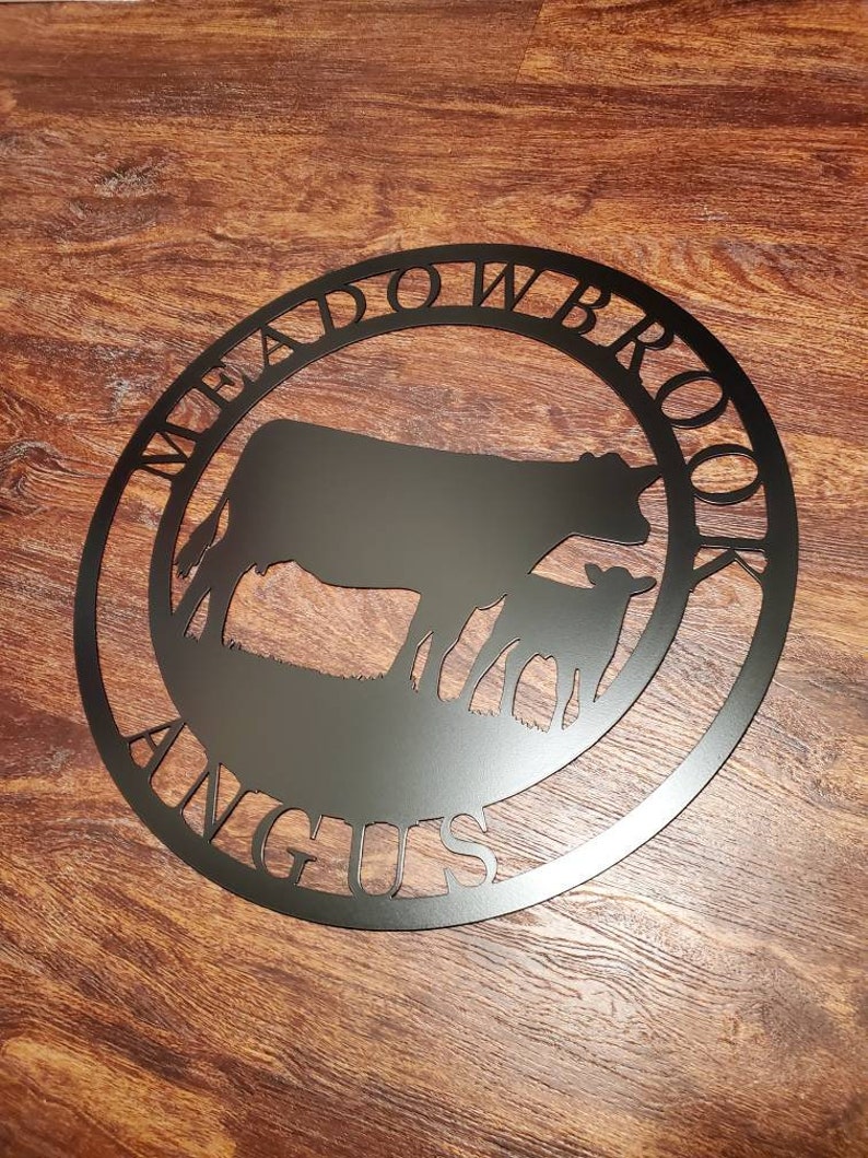 Cattle Metal Sign Custom Metal Cow and Calf Sign Personalized - Etsy