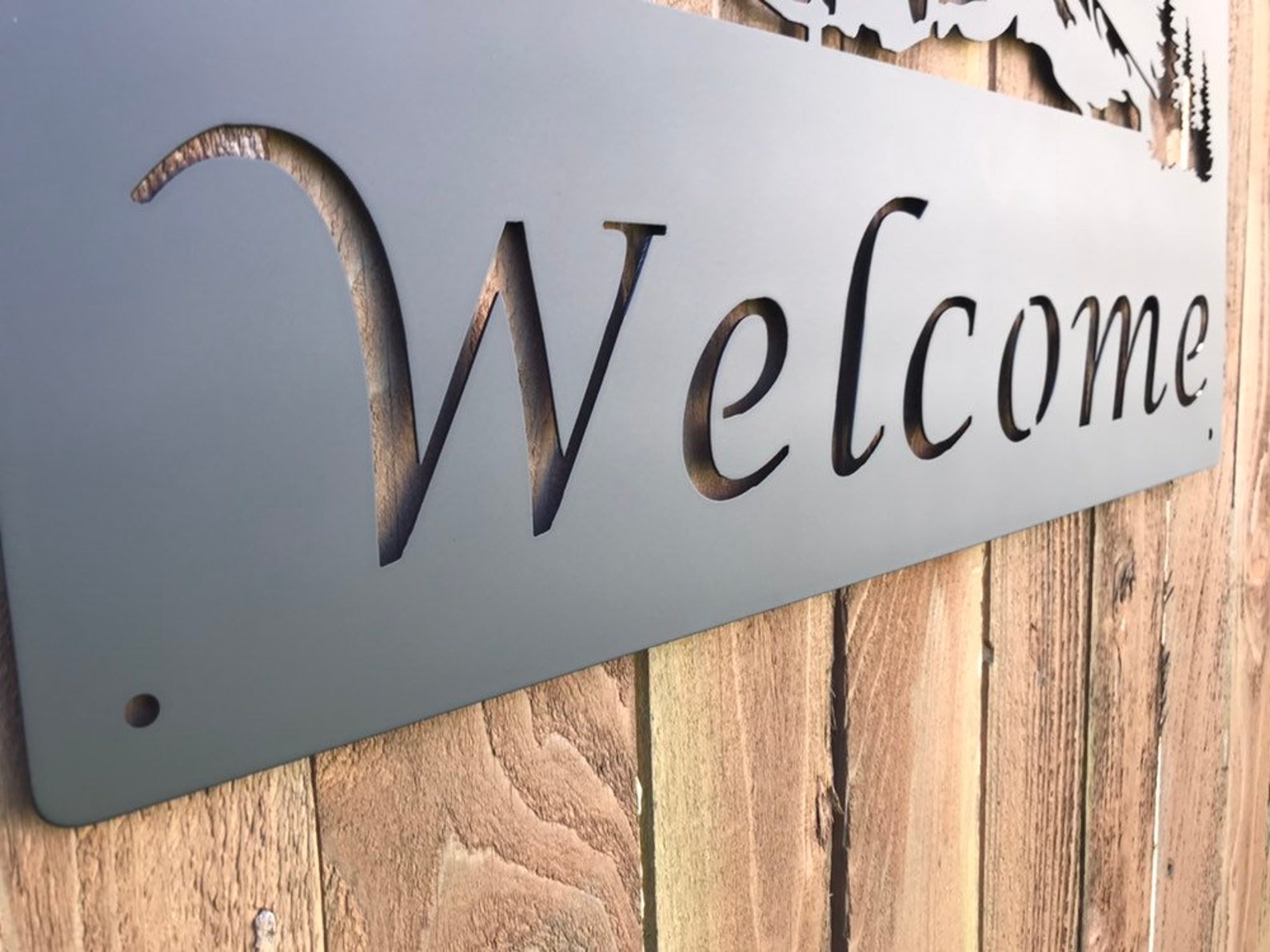 Custom Metal Mountain Welcome Sign - Etsy