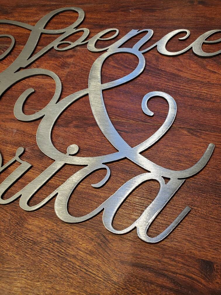 Custom Metal Name Cursive Sign Wedding | Etsy