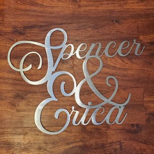 Custom Metal Name Cursive Sign Wedding - Etsy