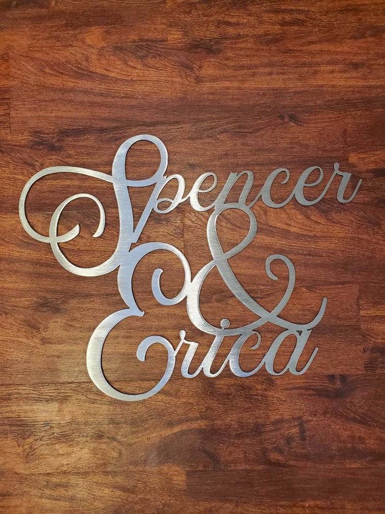Custom Metal Name Cursive Sign Wedding - Etsy