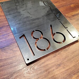 Custom Metal Modern Industrial Personalized Address Sign/house Numbers ...