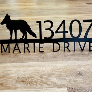 Custom Metal Fox Home House Address Sign for Your Rock or Wall - Etsy