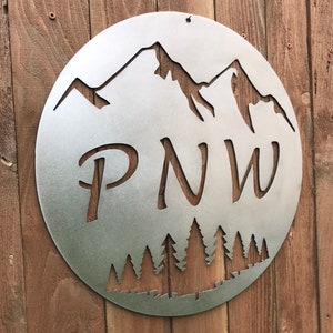Custom Metal PNW Mountain Sign - Etsy
