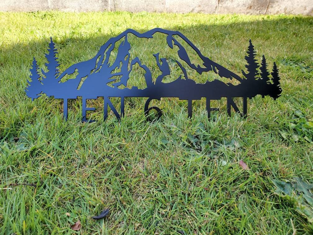 Custom metal mountain home house address sign for your rock or | Etsy