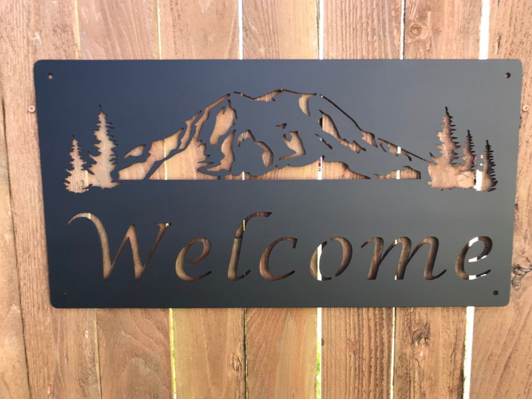 Custom Metal Mountain Welcome Sign - Etsy