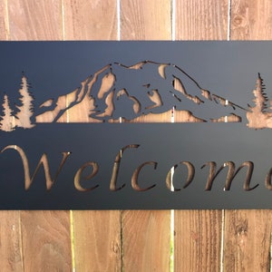 Custom Metal Mountain Welcome Sign - Etsy