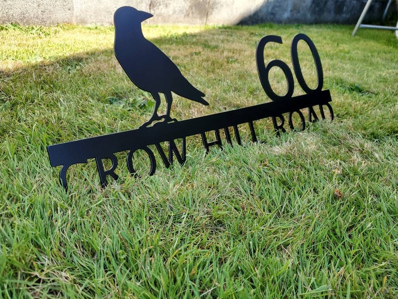 Custom Metal Bird Crow Home House Address Sign for Your Rock - Etsy