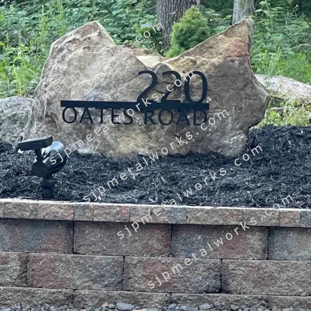 Personalized Custom Metal Address Sign for Rock Custom Outdoor Home ...