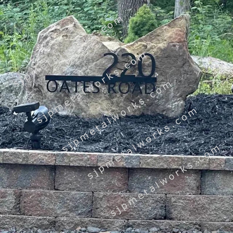 Custom Metal Address Sign for Rock Personalized Custom - Etsy