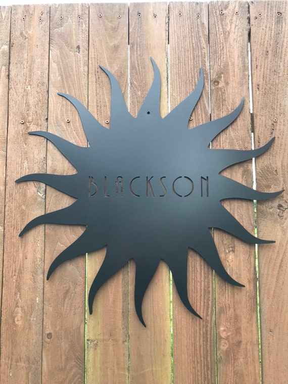 Custom Metal Personalized Sun Sign | Etsy