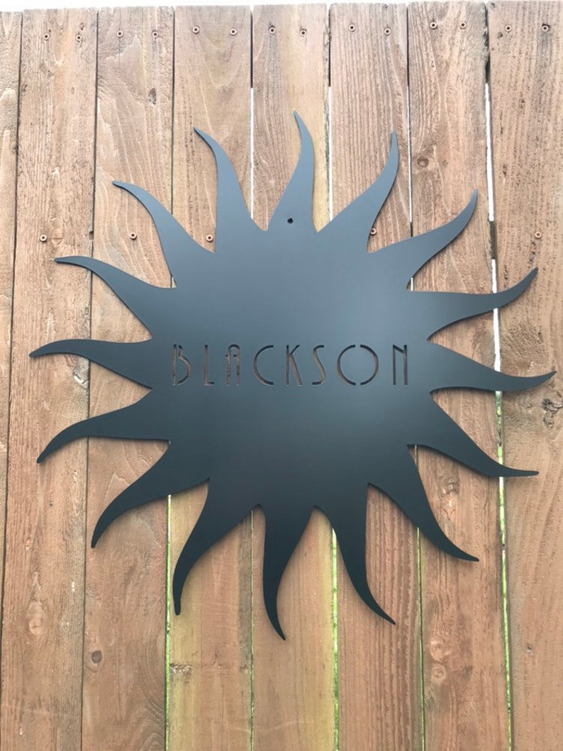 Custom Metal Personalized Sun Sign | Etsy