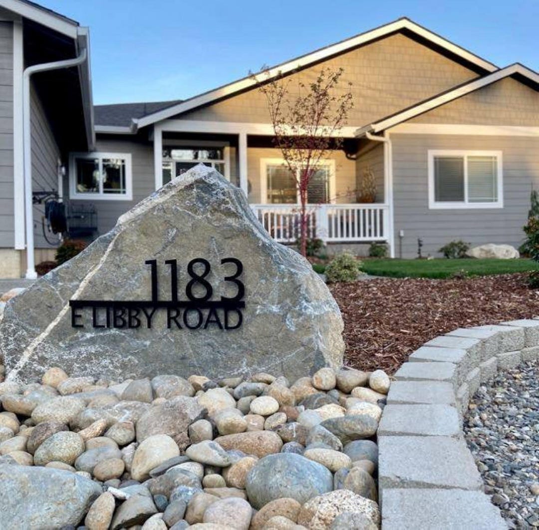 Custom Metal Address Sign for Rock Personalized Custom Address Modern ...