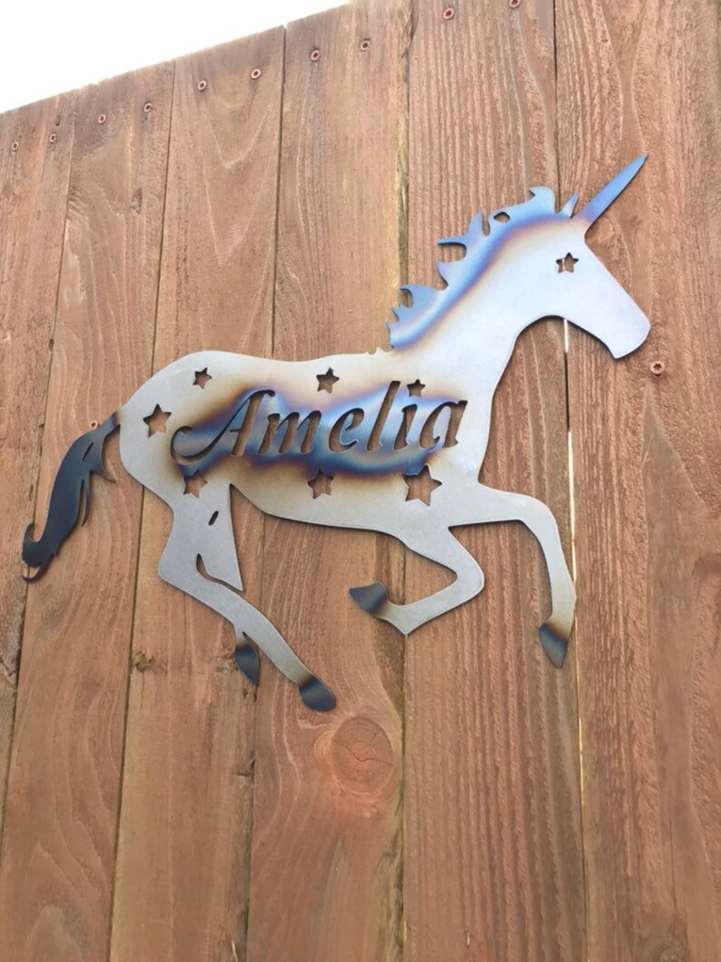 Custom Metal Personalized Unicorn Sign - Etsy