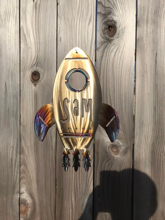 Custom Metal Personalized Rocket Sign Wall Art | Etsy