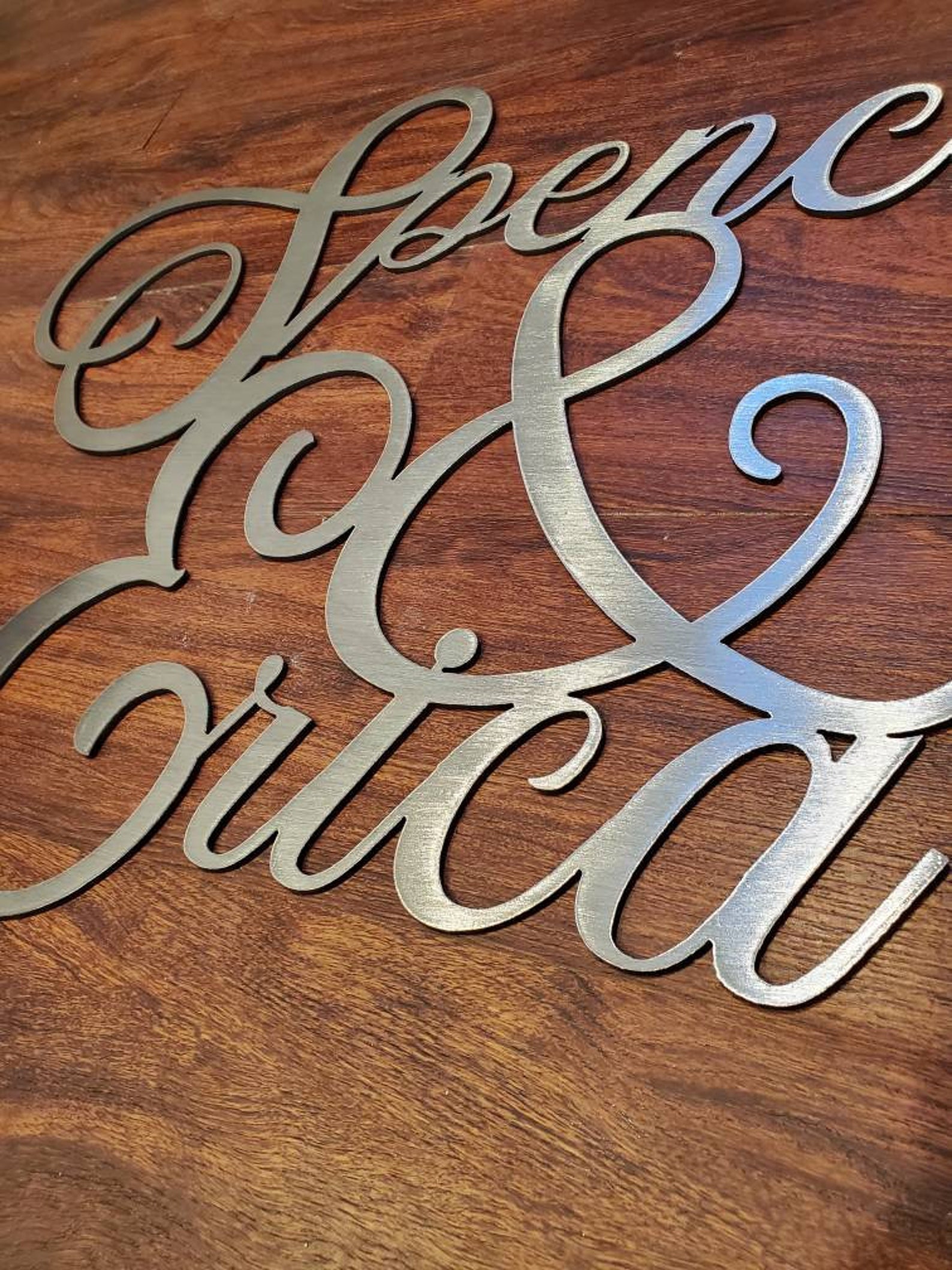 Custom Metal Name Cursive Sign Wedding | Etsy