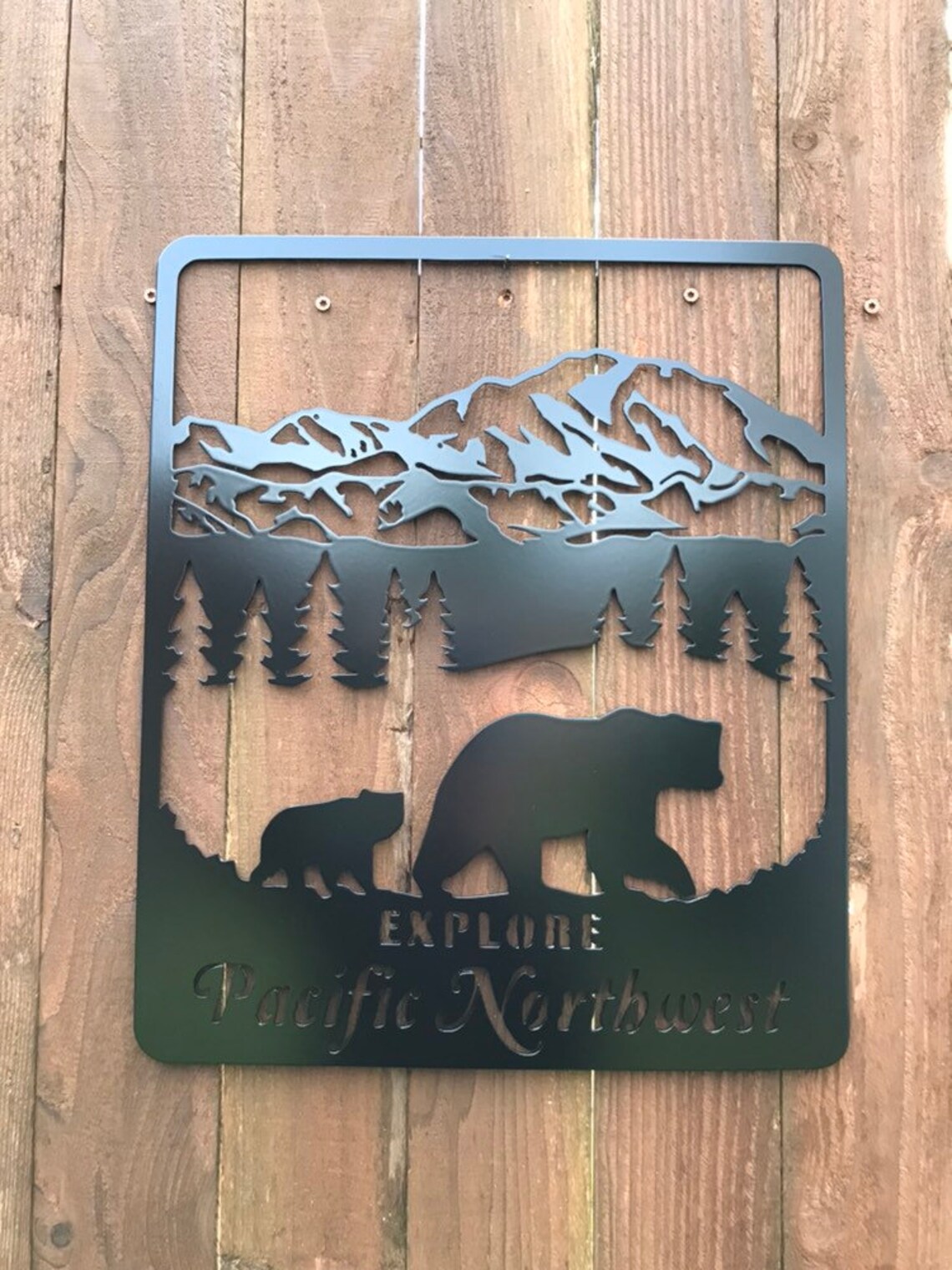 Custom Metal Moutain Sign Art - Etsy