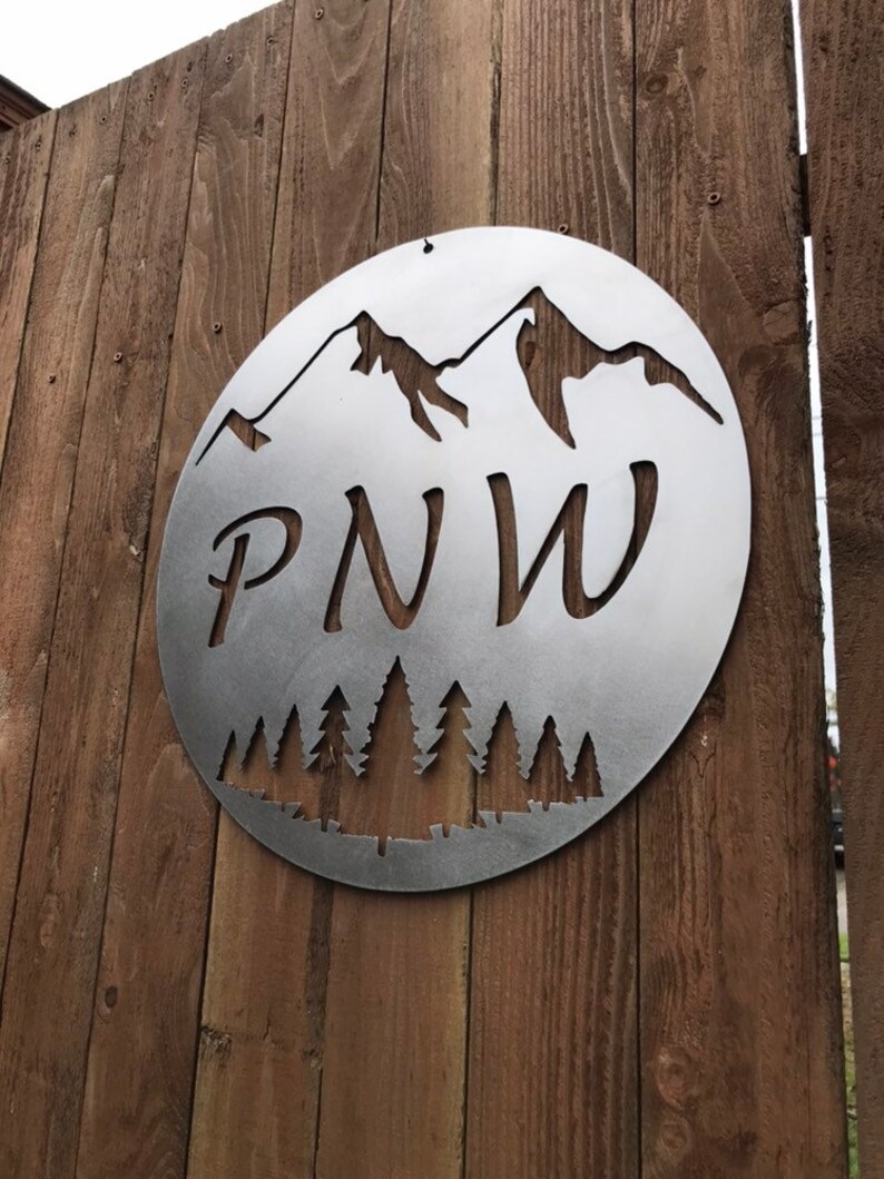 Custom Metal PNW Mountain Sign - Etsy