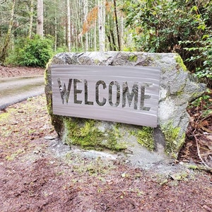 Custom Metal Welcome Sign Personalize Rock Sign - Etsy