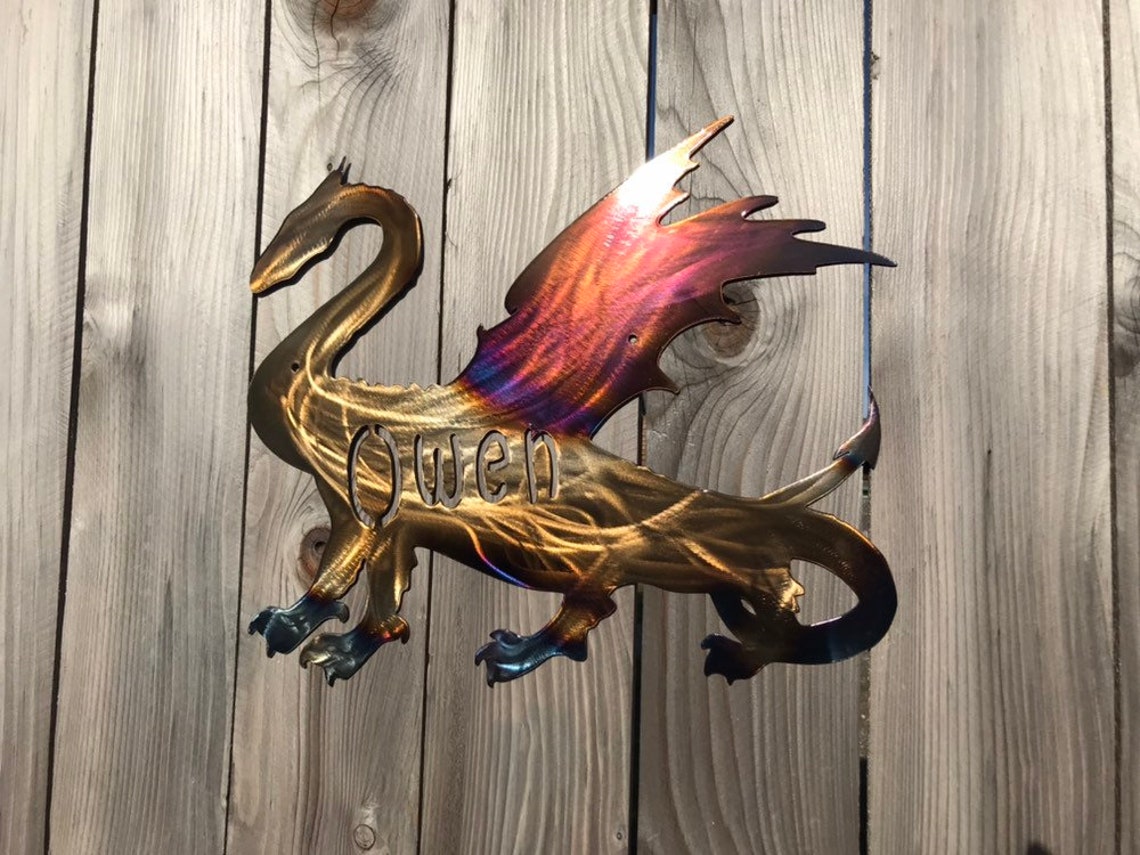 Custom Metal Personalized Dragon Sign Wall Art | Etsy