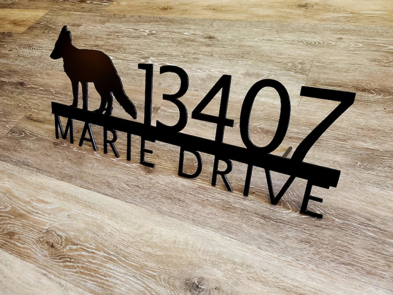 Custom Metal Fox Home House Address Sign for Your Rock or Wall - Etsy