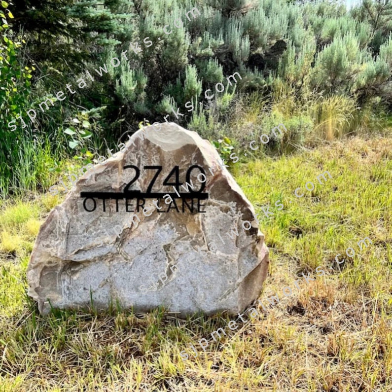 Custom Metal Address Sign for Rock - Personalized Custom Address ...