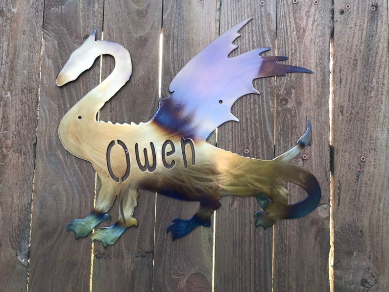 Custom Metal Personalized Dragon Sign Wall Art | Etsy