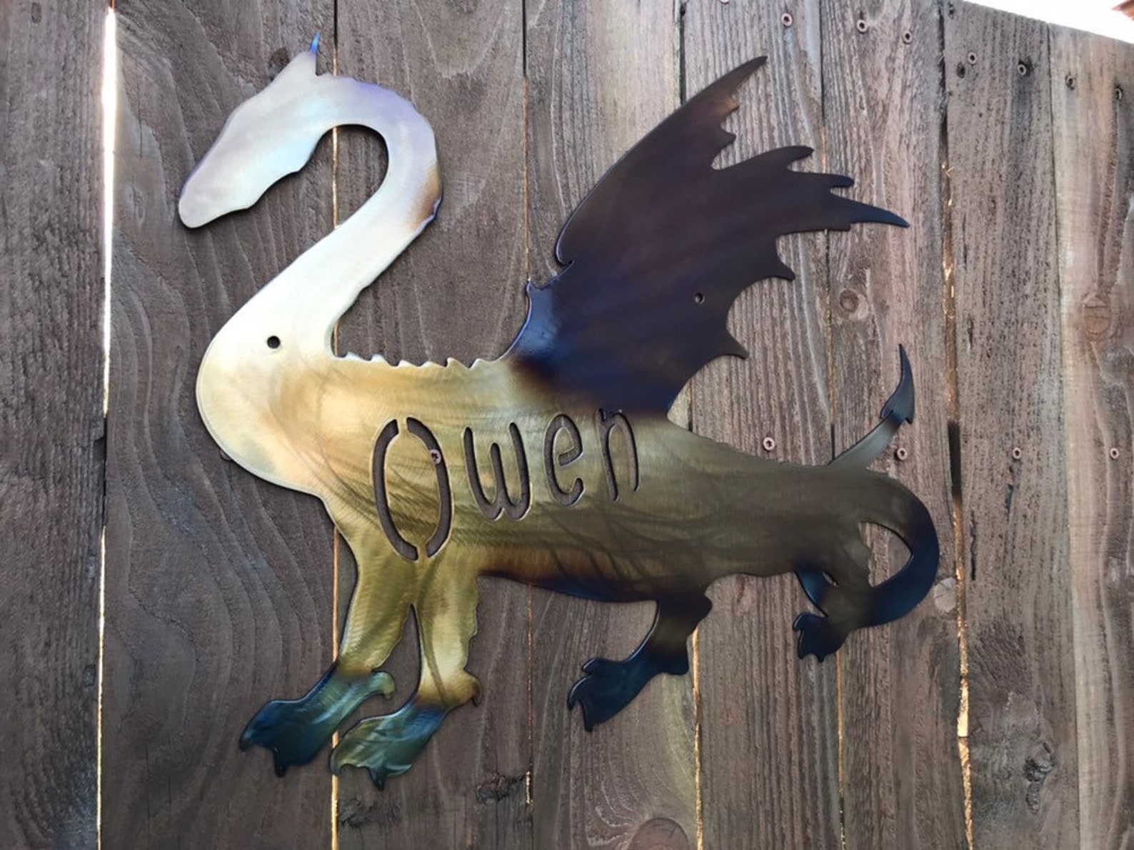 Custom Metal Personalized Dragon Sign Wall Art | Etsy