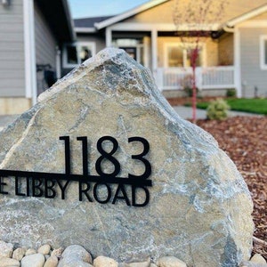 Custom Metal Address Sign for Rock Personalized Custom - Etsy