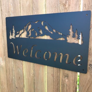 Custom Metal Mountain Welcome Sign - Etsy