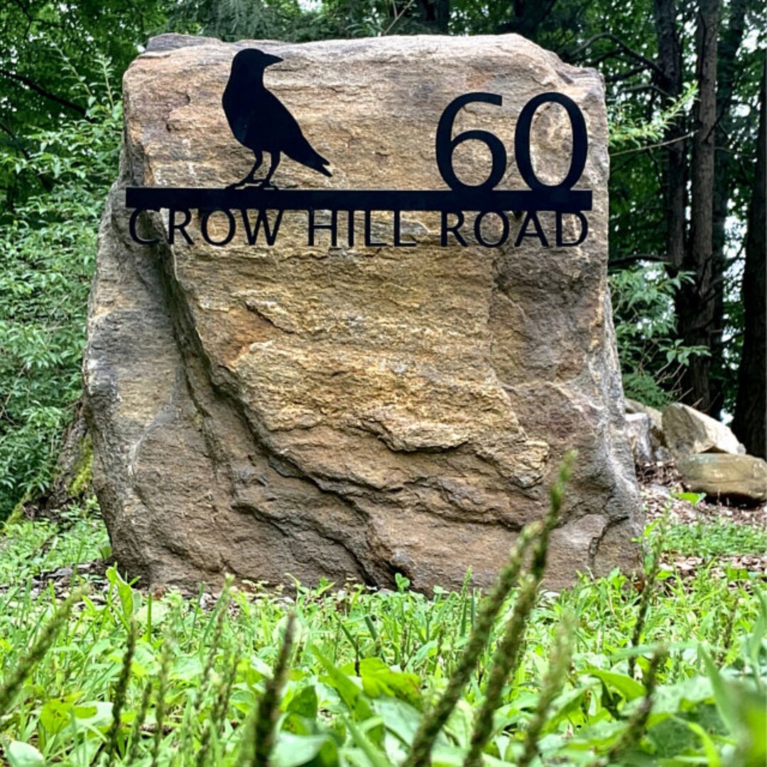 Custom Metal Bird Crow Home House Address Sign for Your Rock or Wall - Etsy
