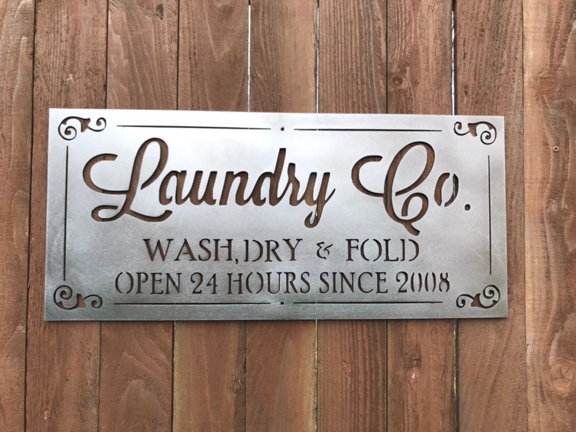 Custom Metal Laundry Sign | Etsy