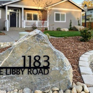 Custom Metal Address Sign for Rock Personalized Custom Address Modern ...