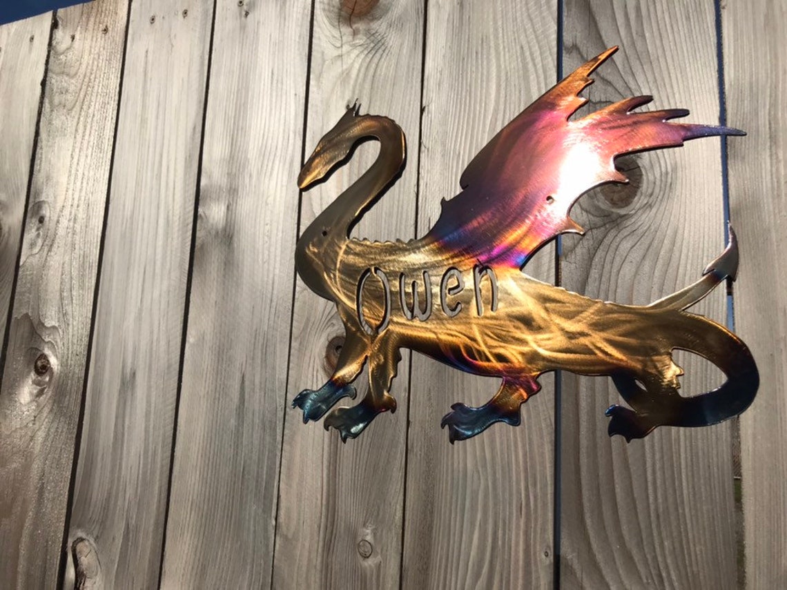 Custom Metal Personalized Dragon Sign Wall Art | Etsy