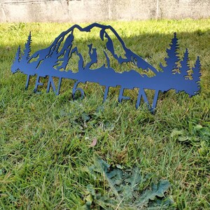 Custom metal mountain home house address sign for your rock or | Etsy