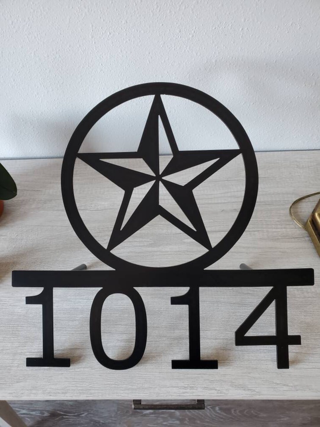 Custom Metal Address Sign for Rock With Lone Star - Personalized ...