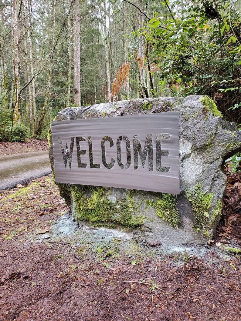 Custom Metal Welcome Sign Personalize Rock Sign - Etsy