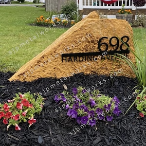 Custom Metal Address Sign for Rock Personalized Landscape Custom ...