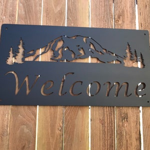 Custom Metal Mountain Welcome Sign - Etsy