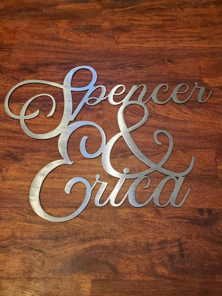 Custom Metal Name Cursive Sign Wedding | Etsy