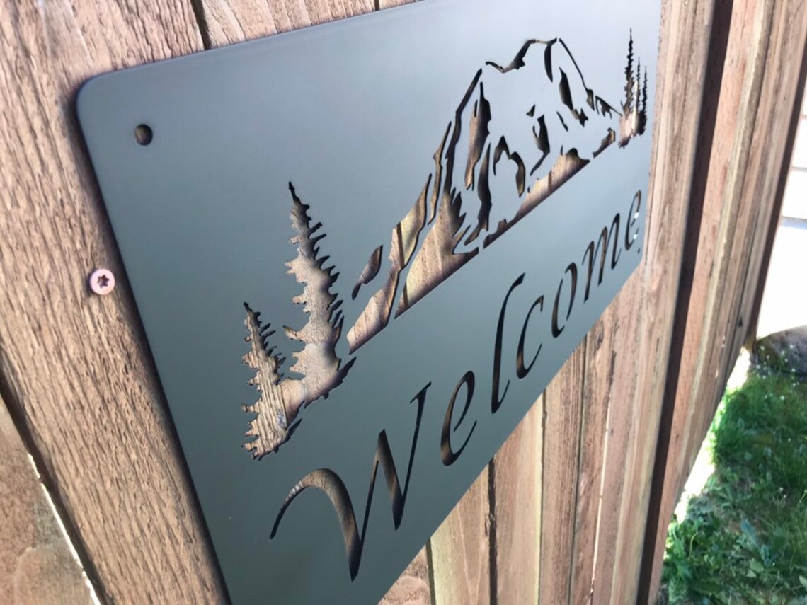 Custom Metal Mountain Welcome Sign - Etsy