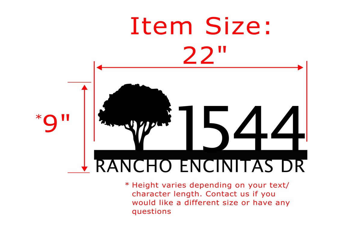 Custom Metal Home House Address Sign With Tree for Your Rock | Etsy