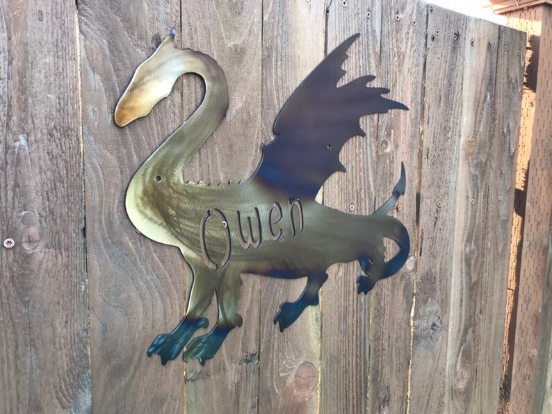 Custom Metal Personalized Dragon Sign Wall Art - Etsy