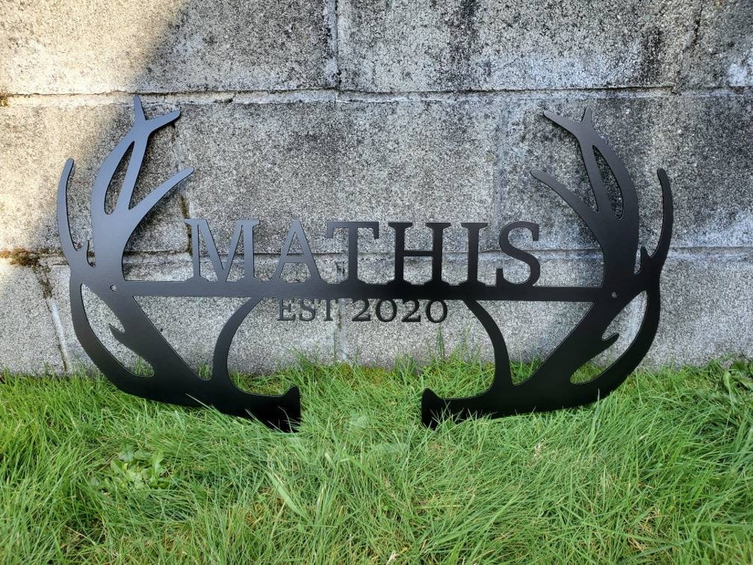Custom Metal Antler Sign Personalized - Etsy