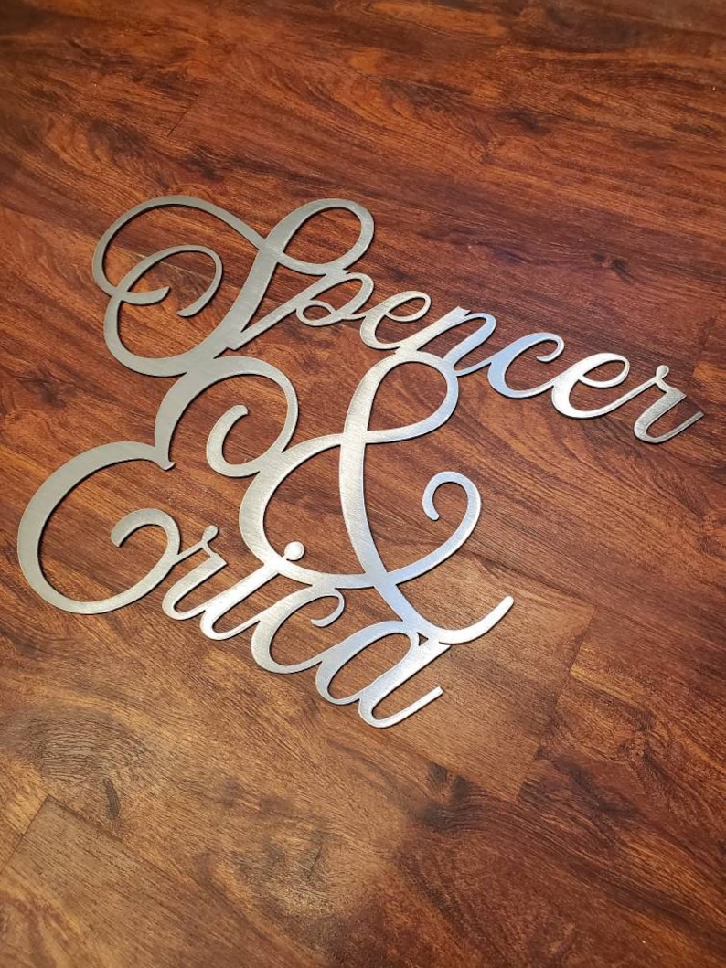 Custom Metal Name Cursive Sign Wedding - Etsy