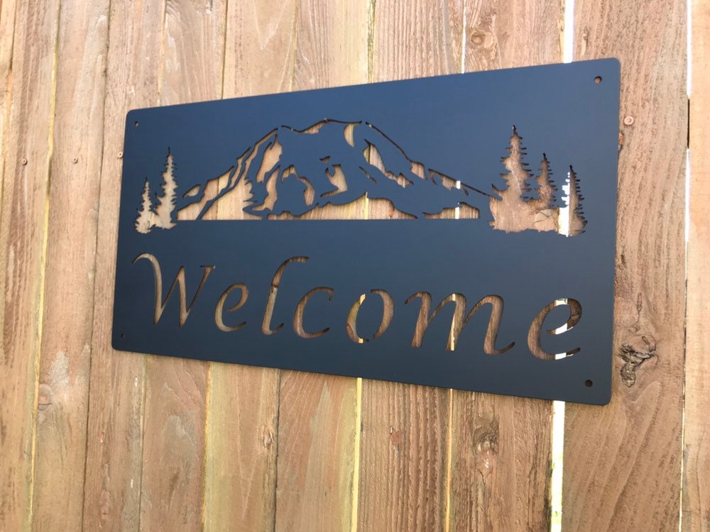 Custom Metal Mountain Welcome Sign - Etsy