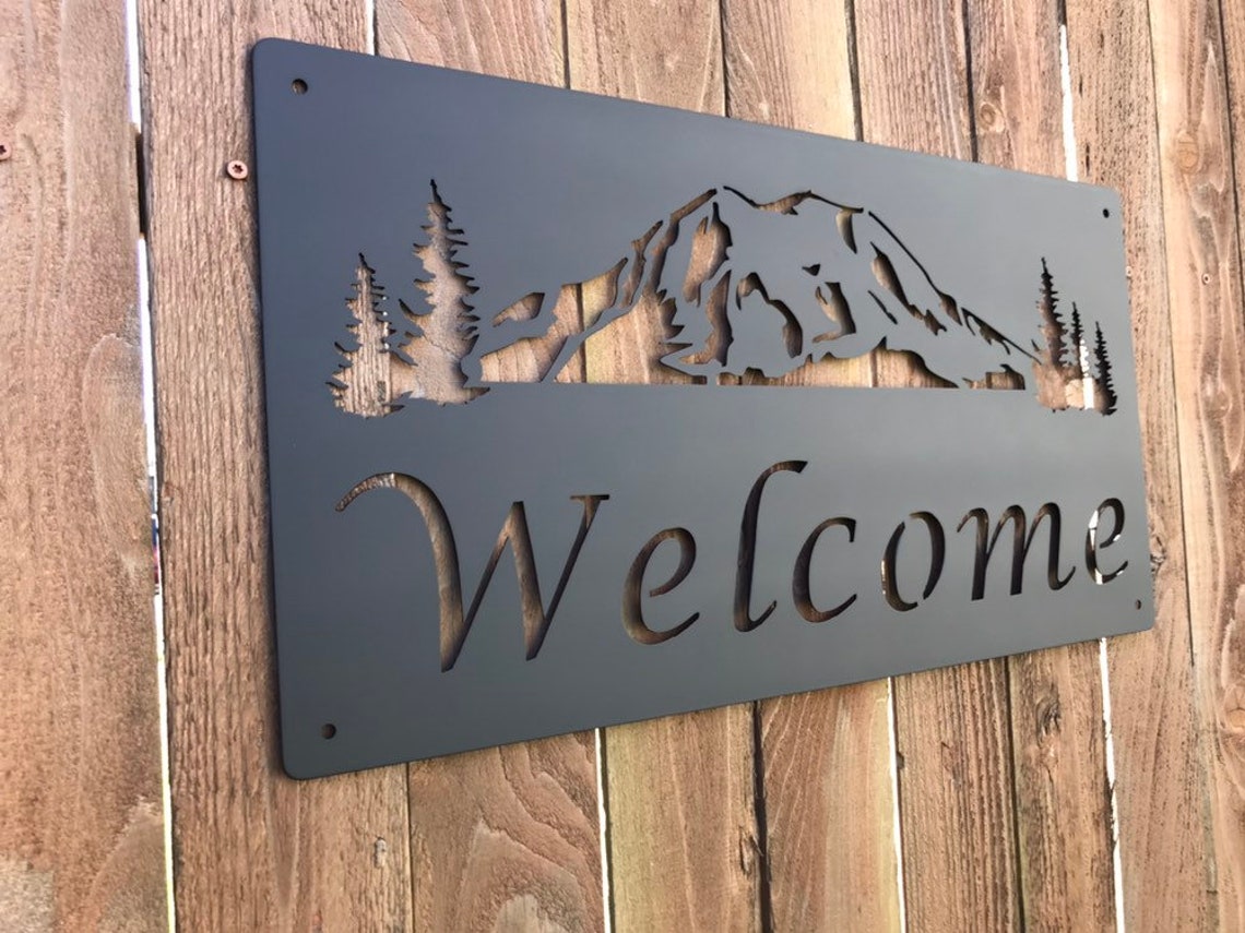 Custom Metal Mountain Welcome Sign - Etsy
