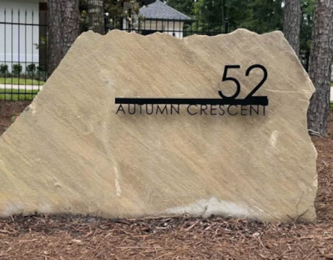Custom Metal Modern Minimalist Home House Address Sign for Your Rock or ...